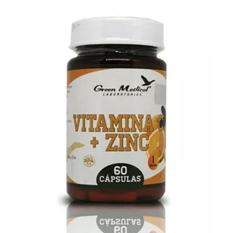 VITAMINA C + ZINC 60CAPS GREEN MEDICAL | Nutrapunto