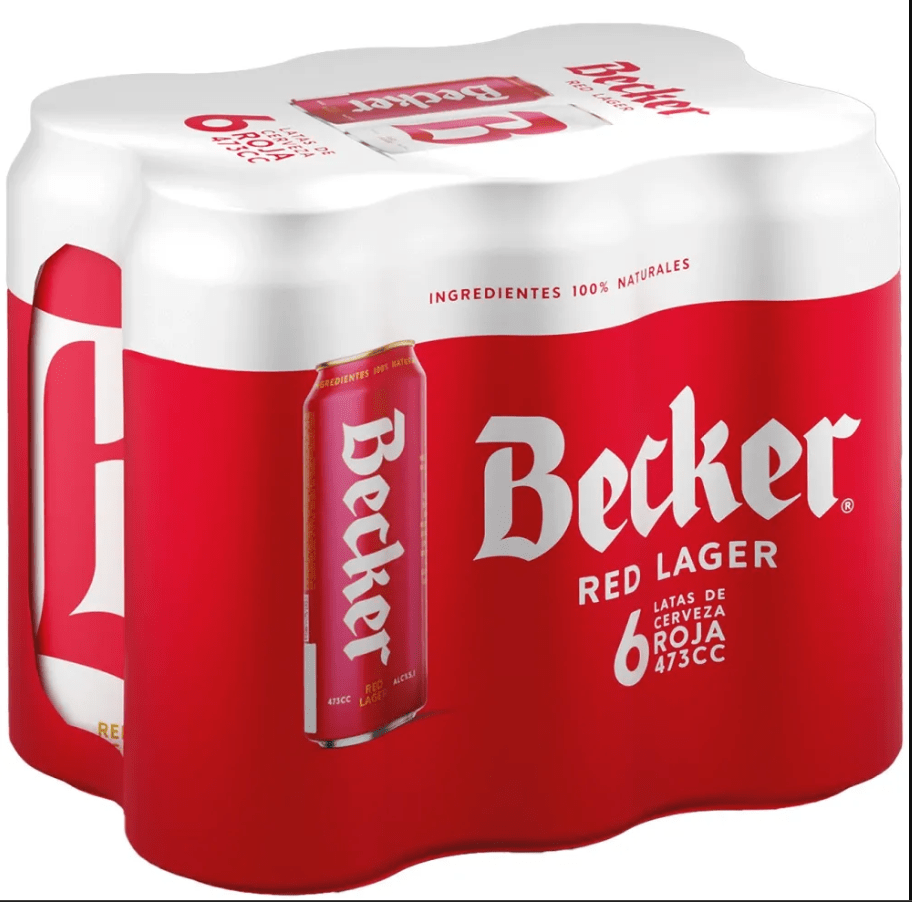 PACK BECKER ROJA LATA 473 CC X 6 UNID | Quillotana Distribuidora