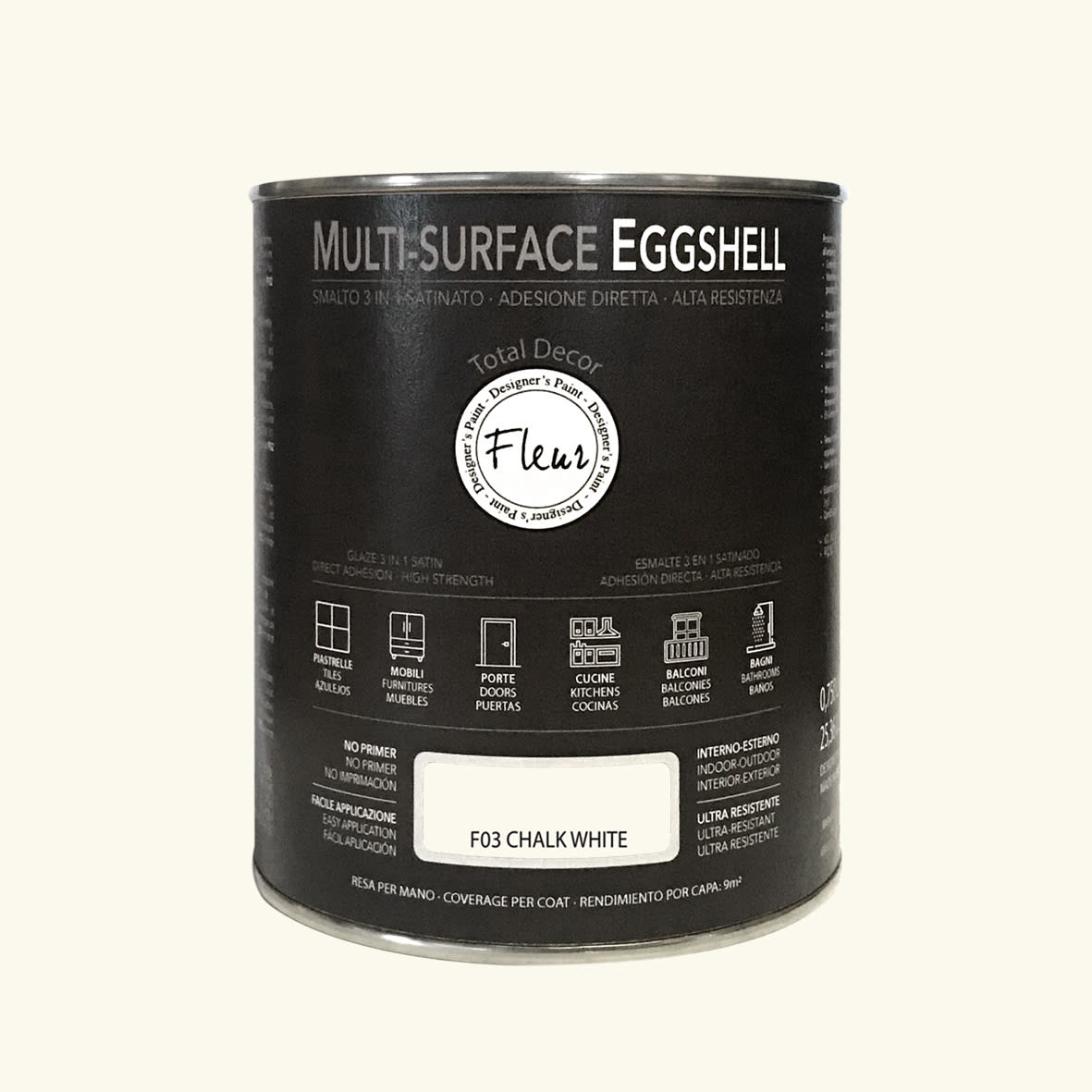PINTURA MULTI-SURFACE EGGSHELL CHALK WHITE | Fleur Designer´s Paint