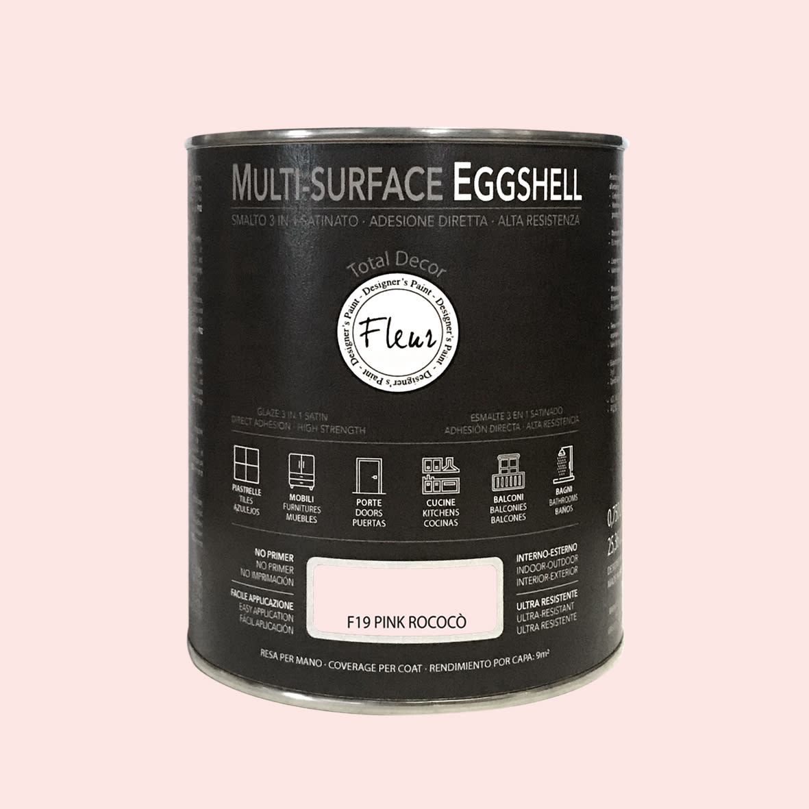 PINTURA MULTI-SURFACE EGGSHELL PINK ROCOCO | Fleur Designer´s Paint
