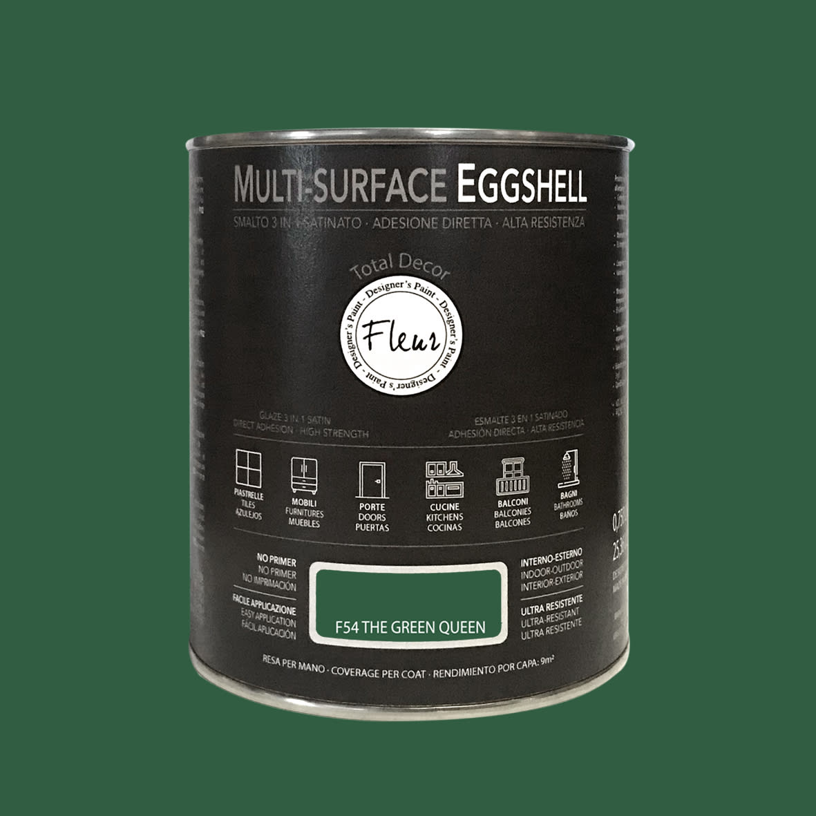 PINTURA MULTI-SURFACE EGGSHELL THE GREEN QUEEN | Fleur Designer´s Paint