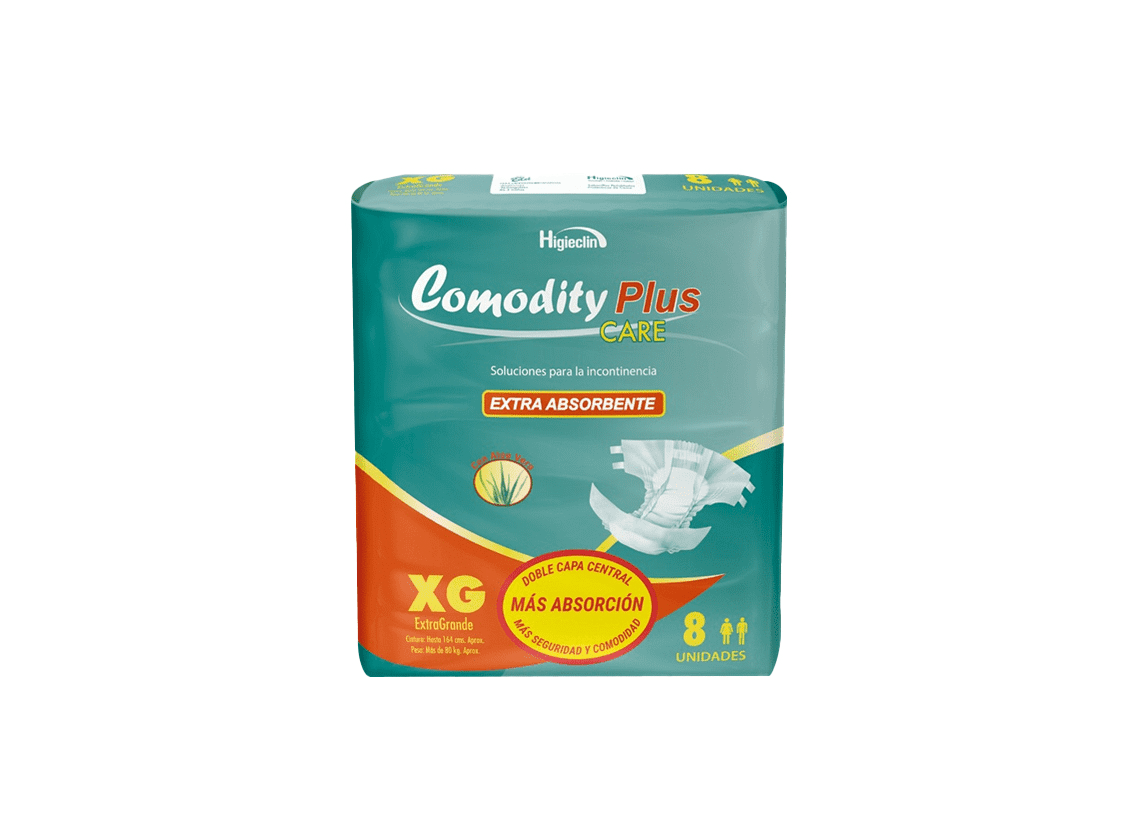 Pañal Comodity Plus Adulto XG x 8 uds | Importadora Biocare Ltda.