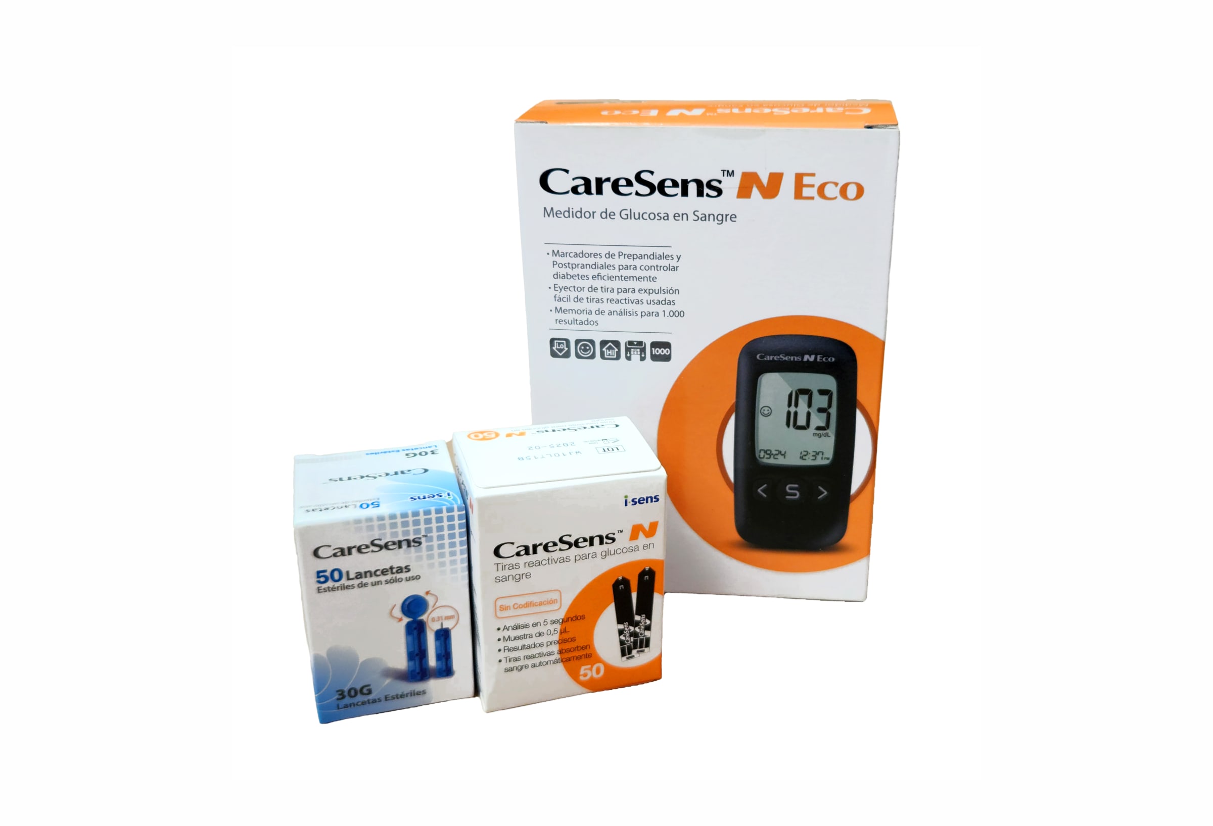 Kit Glicemia CareSens Eco c/50 cintas+50 lancetas | Importadora Biocare ...