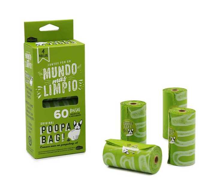 Poopa Bag! Caja 4 Rollos de 15 Bolsas 33 x 33 cm | Nubapets | Tienda de ...