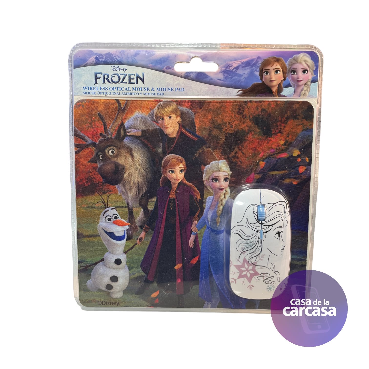 Mouse inalámbrico + Pad Mouse Frozen Elsa Disney | Casa de la Carcasa