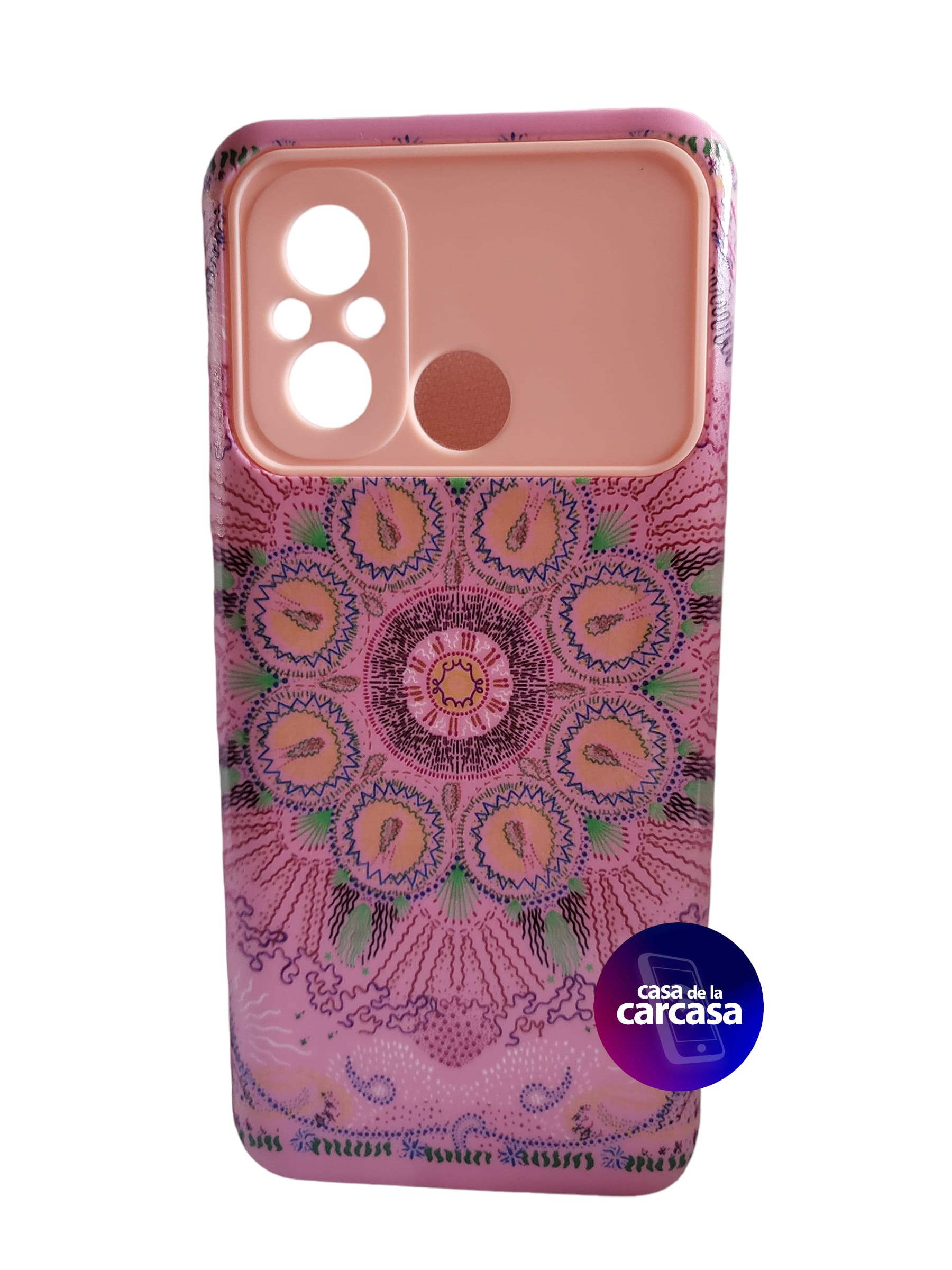 CARCASA REDMI 12C MANDALA ROSA Y VERDE | Casa de la Carcasa