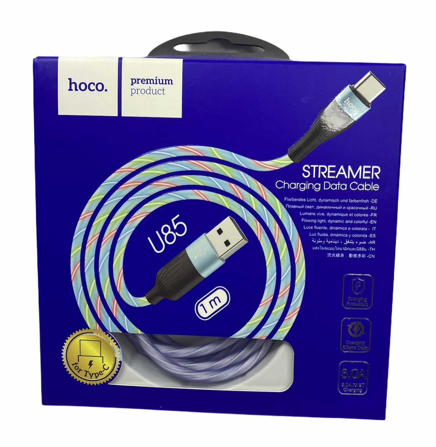 Hoco Cable USBC 1M Luces Colores | Casa de la Carcasa