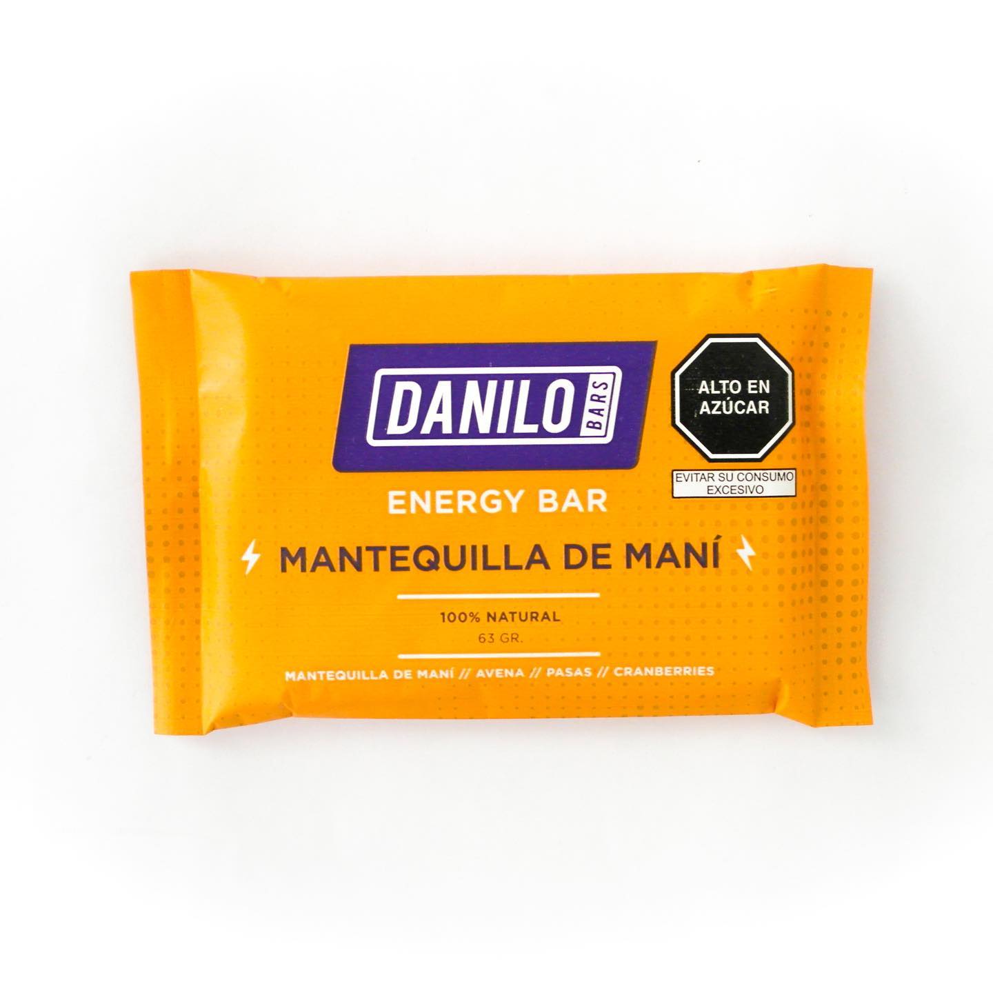 DANILO BARS - BARRA ENERGETICA - MANTEQUILLA DE MANI - 63G - 250 CAL ...
