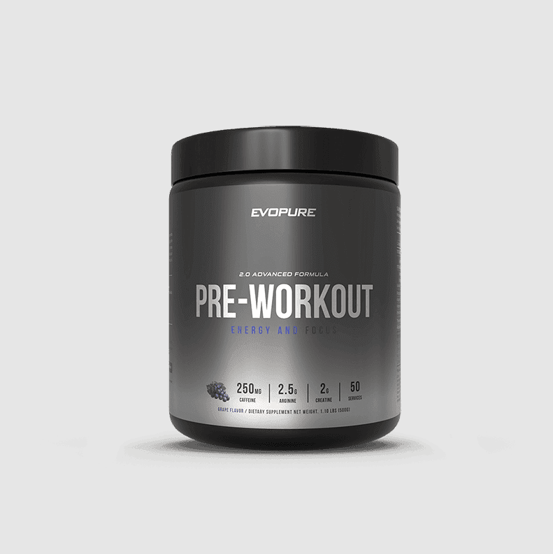 EVOPURE - PRE-Workout Grape Flavor - 250mg cafeina - 50 servicios | Takano Store