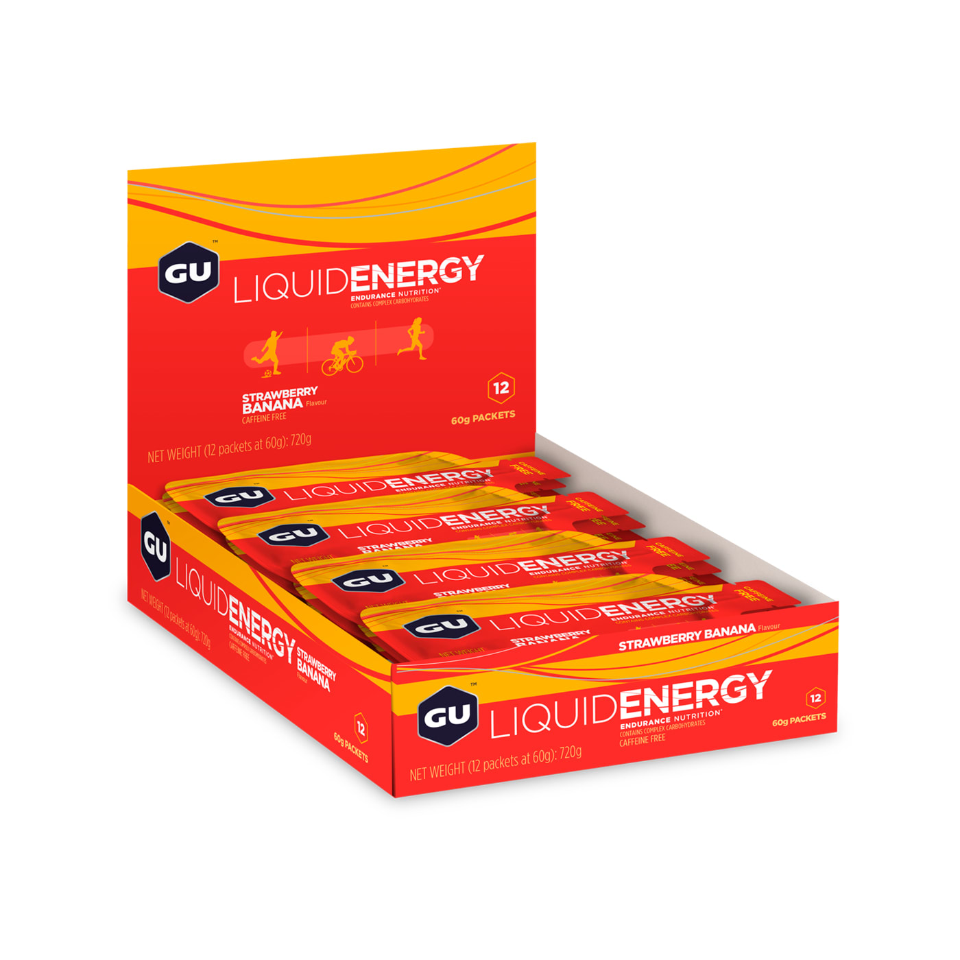Gel - Caja 12 Unidades Liquid Energy - Strawberry Banana - Sin cafeína ...