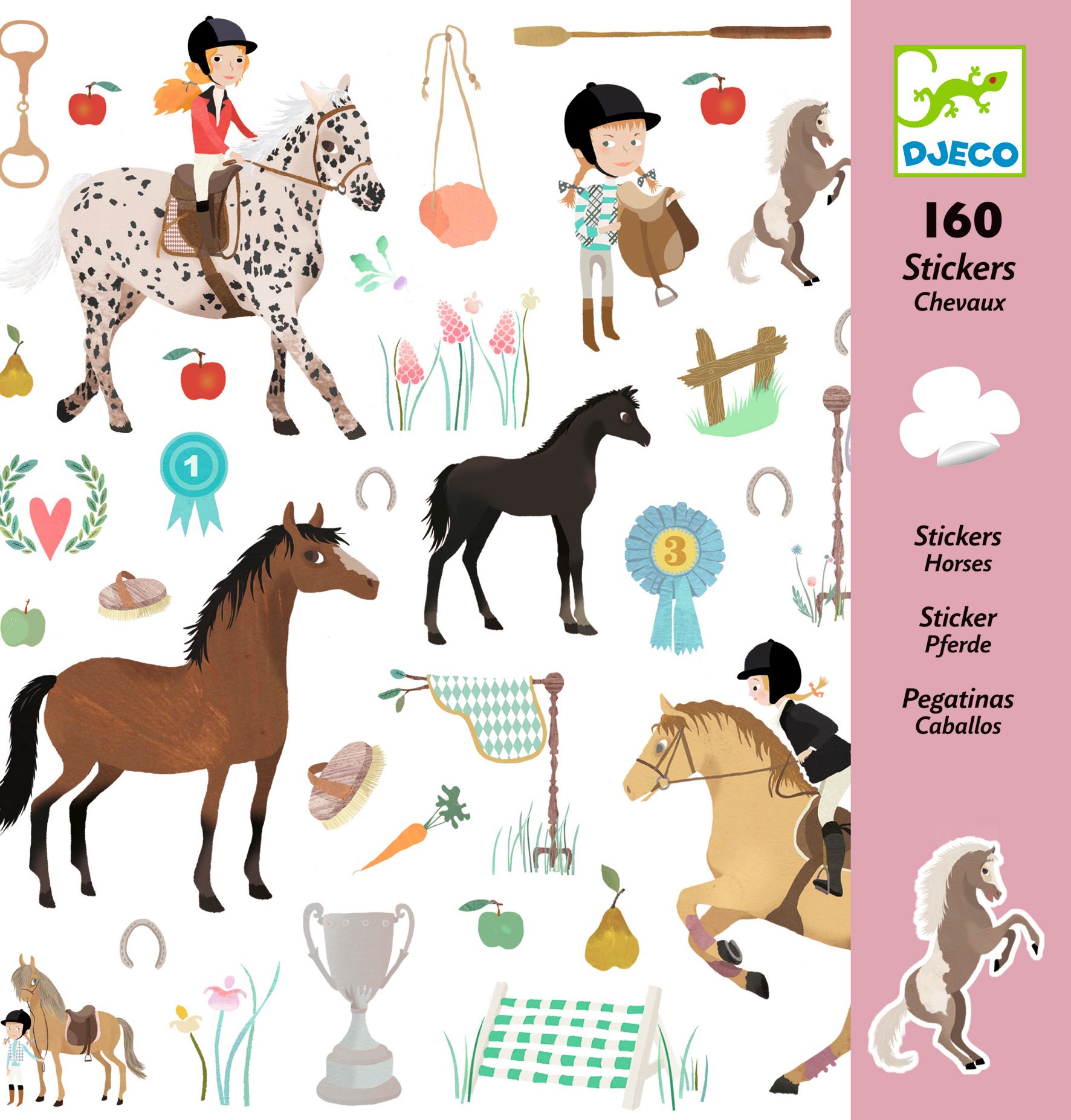 Stickers Caballos 160 Unidades - Djeco | Juguetería