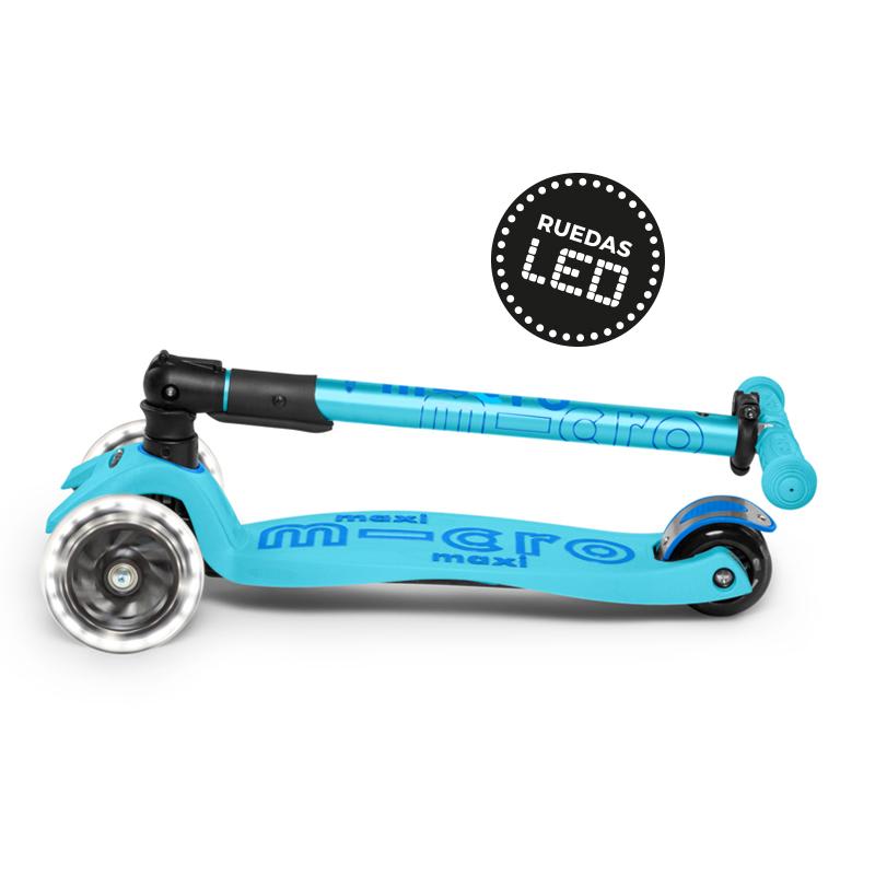 Scooter Plegable Maxi Deluxe Led Bright Blue - Micro