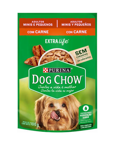 DOW CHOW POUCH ADULTOS MINIS Y PEQUEÑOS CARNE | GoPetChile