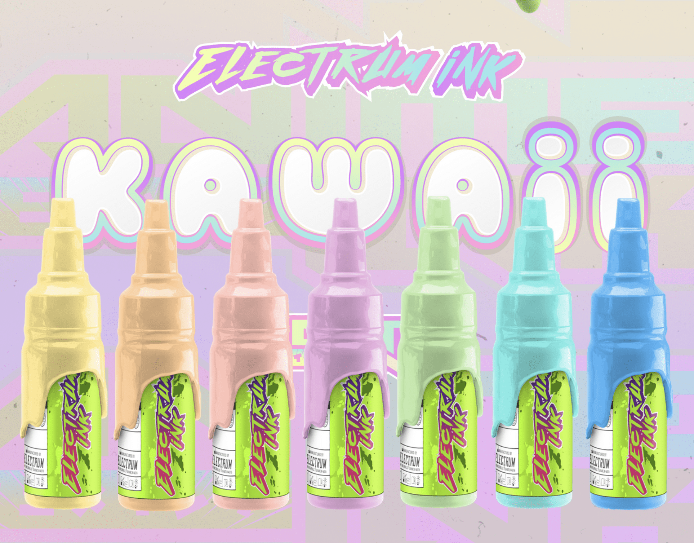 Electrum 7 Color Kawaii Set | Skeletons tattoo & supplies | Tatuajes y ...