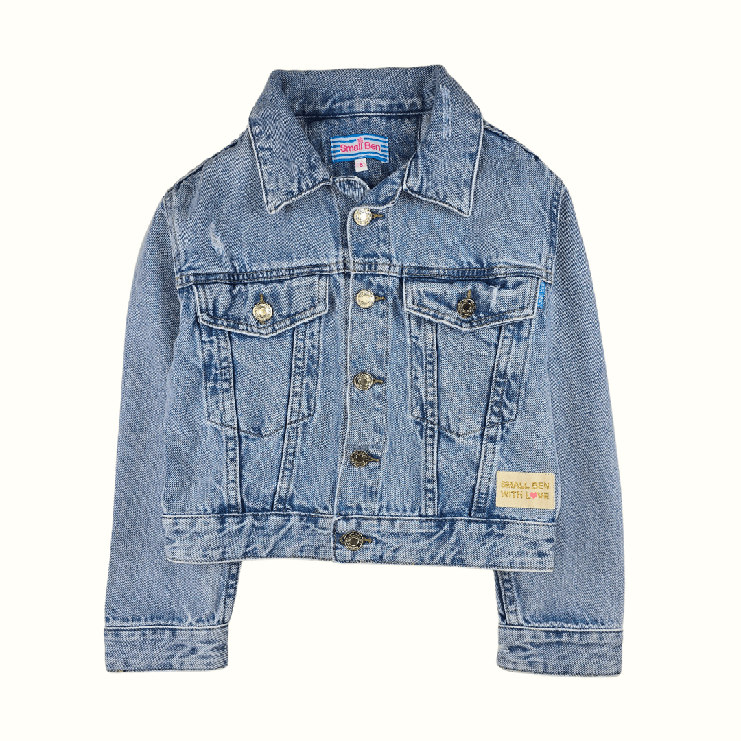 Casaca Denim Mavis Celeste | Small Ben | Tienda de Ropa para Niños y Niñas