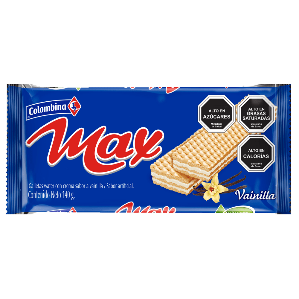 MAX WAFER TACO VAINILLA 140 GR. | Confitería Avimax