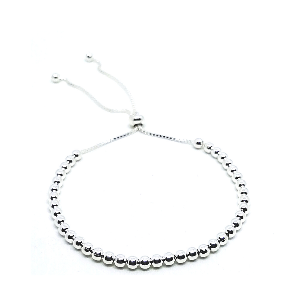Pulsera Anika de Bolitas 3mm Silver | Ambar Joyeria Fina