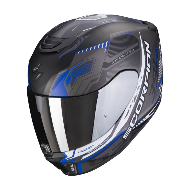 CASCO SCORPION EXO-391 HAUT NEGRO MATE GRIS AZUL | mr7b2b