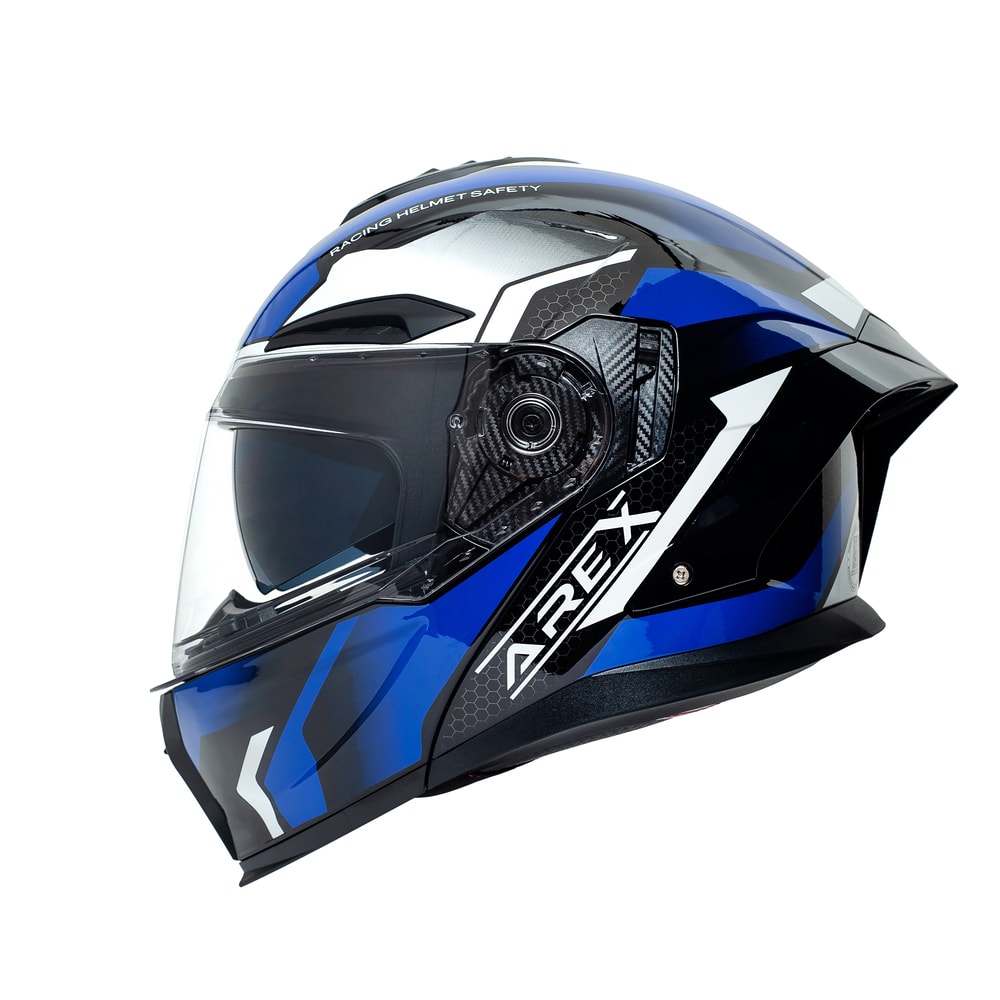 CASCO ABATIBLE AREX MR-903 SHOT BLANCO AZUL | mr7b2b