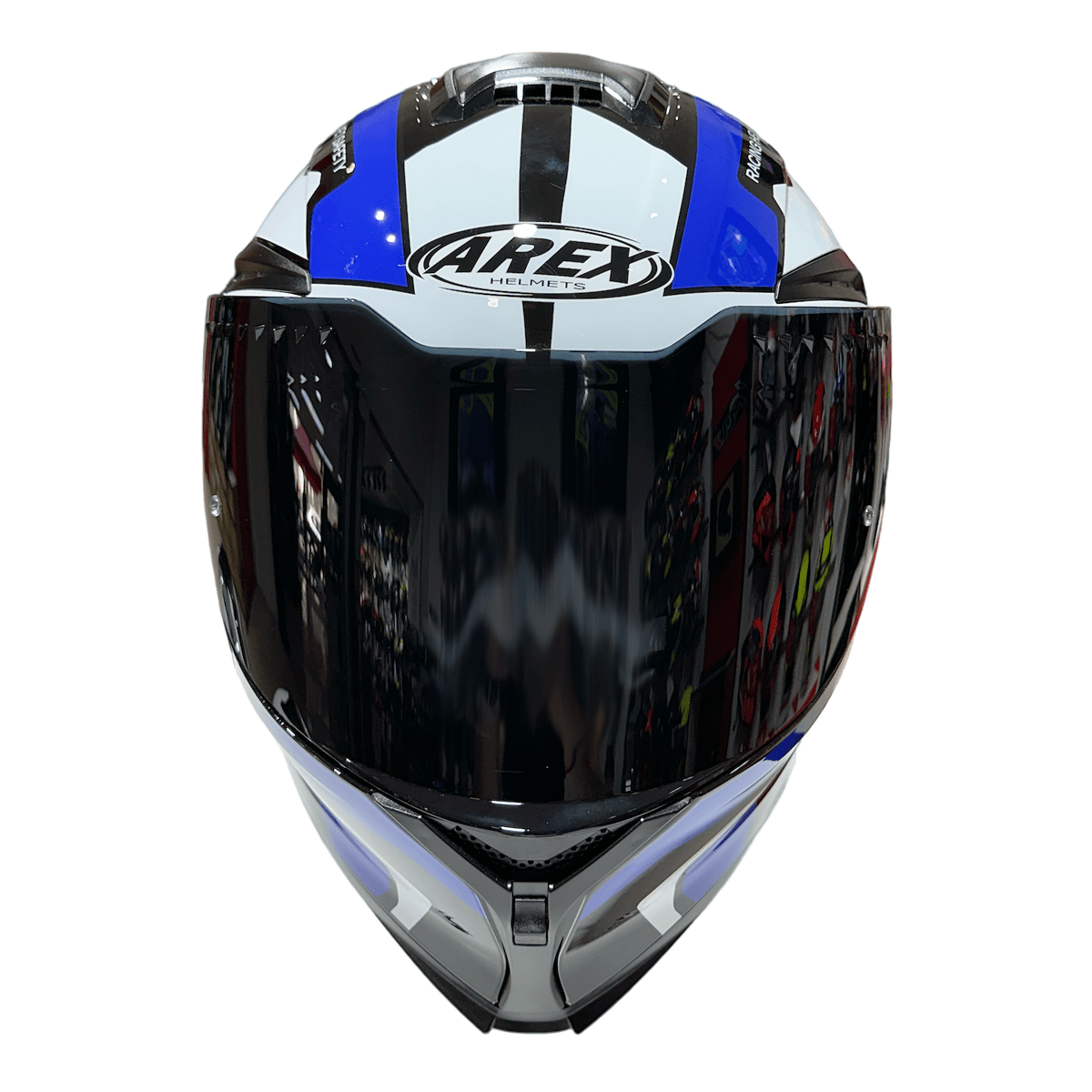 CASCO ABATIBLE AREX MR-903 SHOT BLANCO AZUL | Importadora Mr7