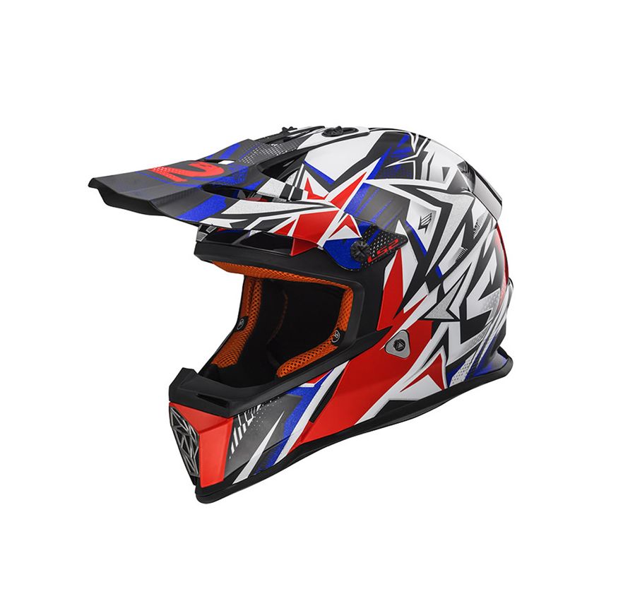 CASCO LS2 MX 437 FAST STRONG BLANCO AZUL ROJO | MR7 - Cascos, agv, motos