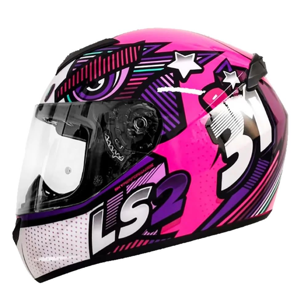 CASCO LS2 FF 352 KHAN FUCSIA BLANCO | MR7 - Cascos, agv, motos