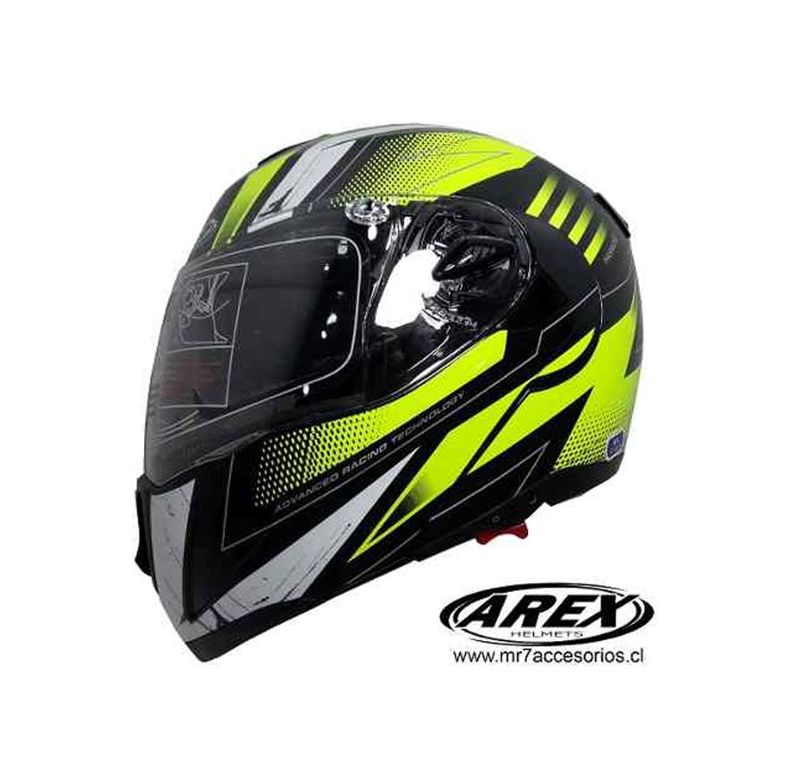 CASCO AREX ABATIBLE MR 701 GRAPHIC AMARILLO | MR7 - Cascos, agv, motos