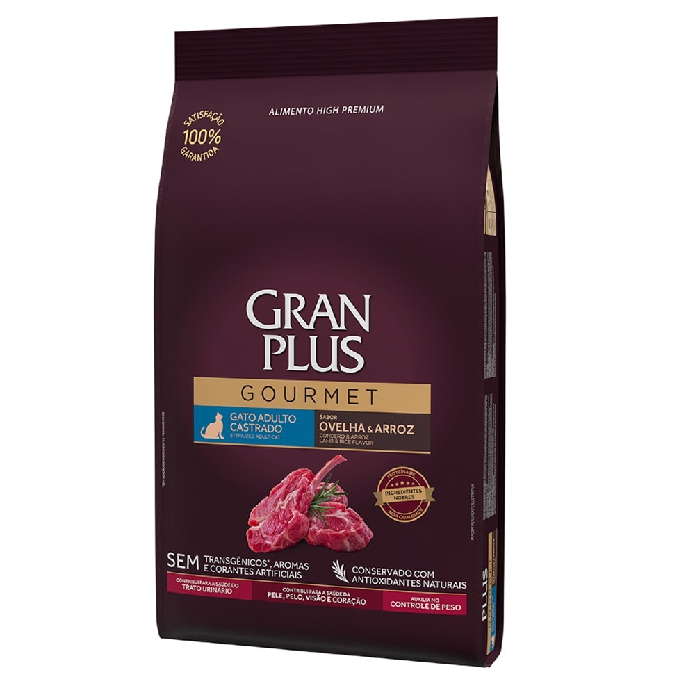 Gran Plus gato adulto castrado Gourmet cordero y arroz 3 Kg | Mister Pet