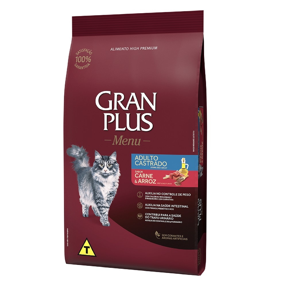 Gran Plus Gato adulto castrado carne y arroz 10.1 Kg | Mister Pet