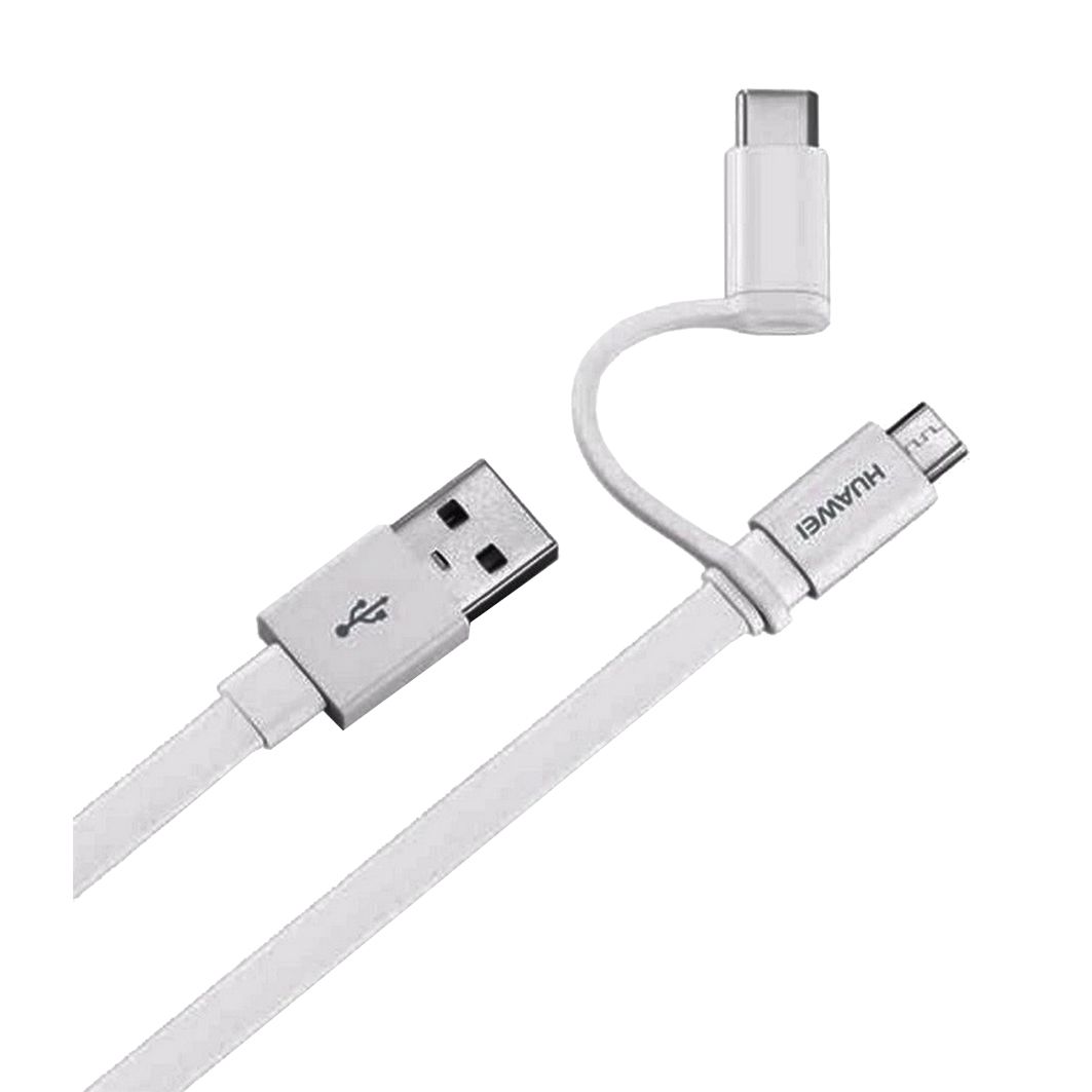 CABLE 2 en 1 - AP555 HUAWEI MICROUSB + TIPO C - 1.5M 2A | malikcomputacion