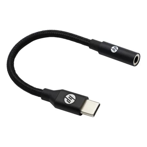 ADAPTADOR DE AUDIO USB-C A 3,5 NEGRO TRENZADO HP | malikcomputacion