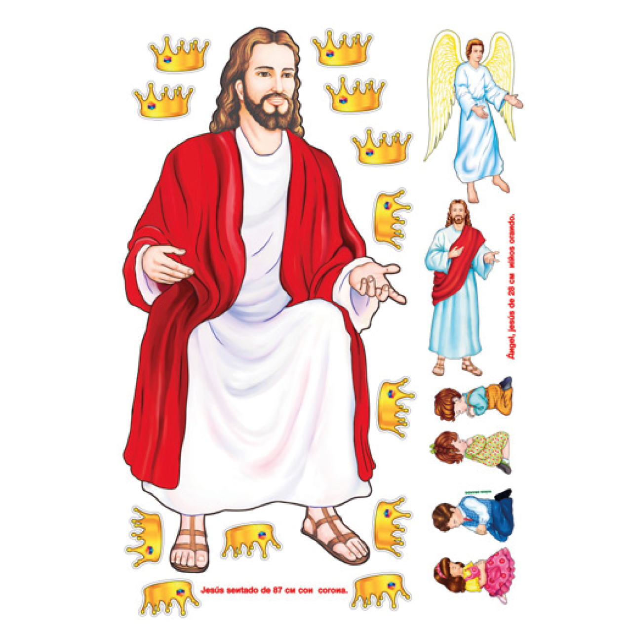 JESÚS SENTADO (90 X 60CM), JESÚS,ANGELE (30CM) + NIÑOS | SEHS