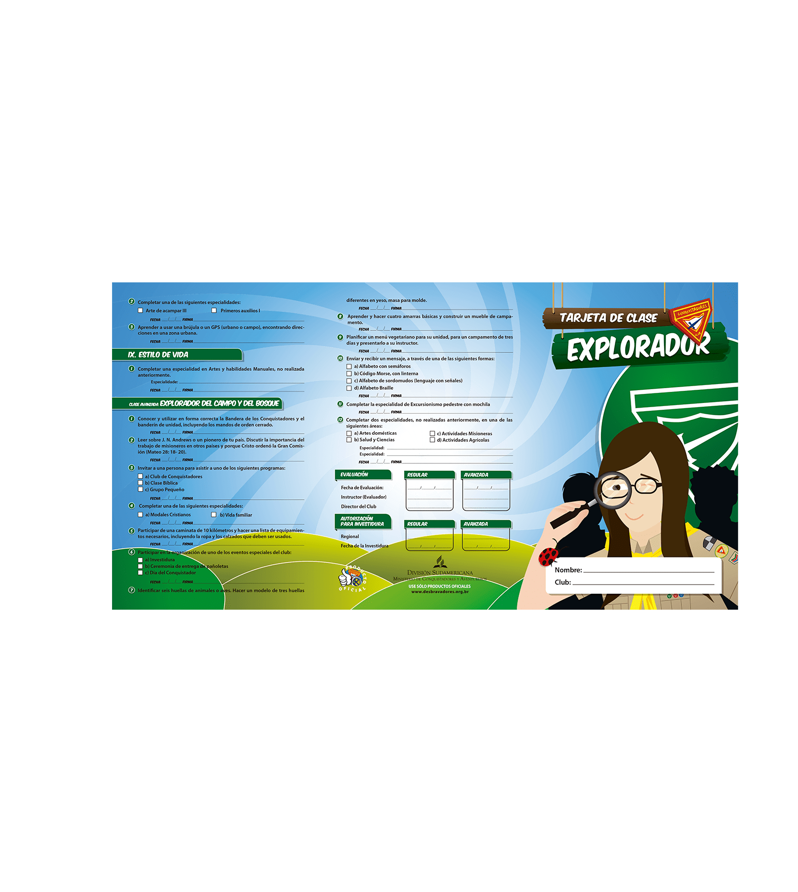 TARJETA DE REQUISITOS CLASE DE EXPLORADOR | SEHS