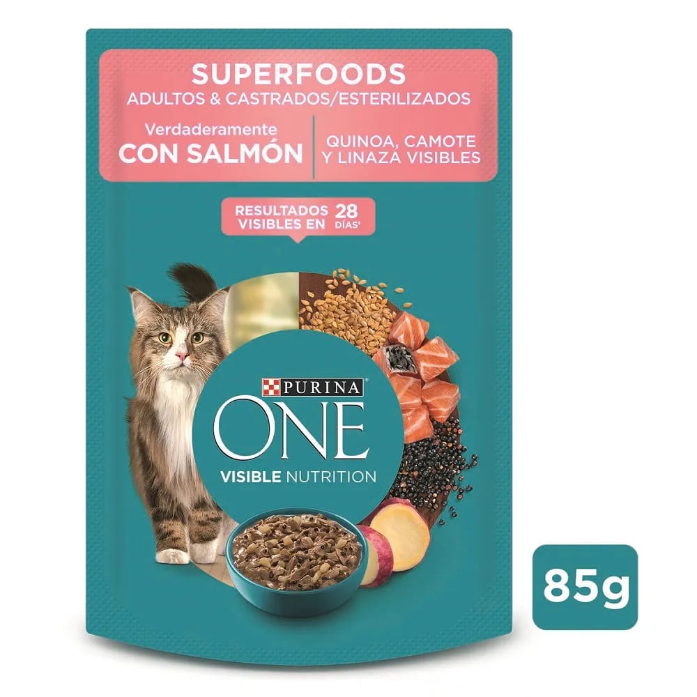 ONE GATO SUPERFOODS ADT Y ESTERILIZADO 85 GR | Aldo Carla Pets