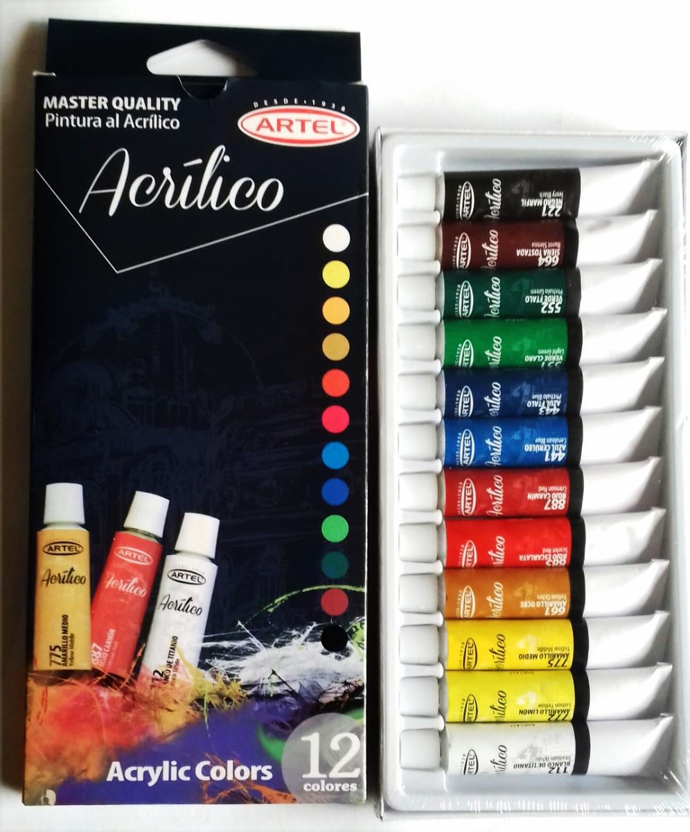 Set Acrílicos Artel 12 colores de 12ml | Aldo Carla