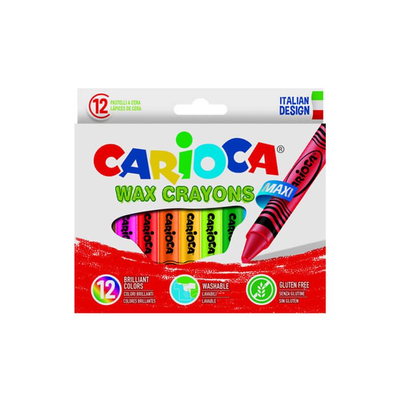 CRAYON CERA JUMBO 12 COLORES CARIOCA | Aldo Carla