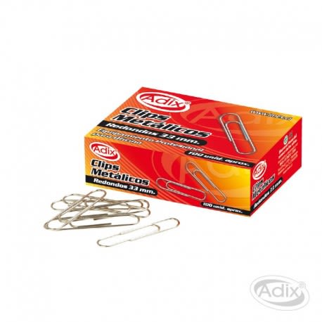 Clip Metal 33mm Punta Rodonda 100u (012) ADIX | Aldo Carla