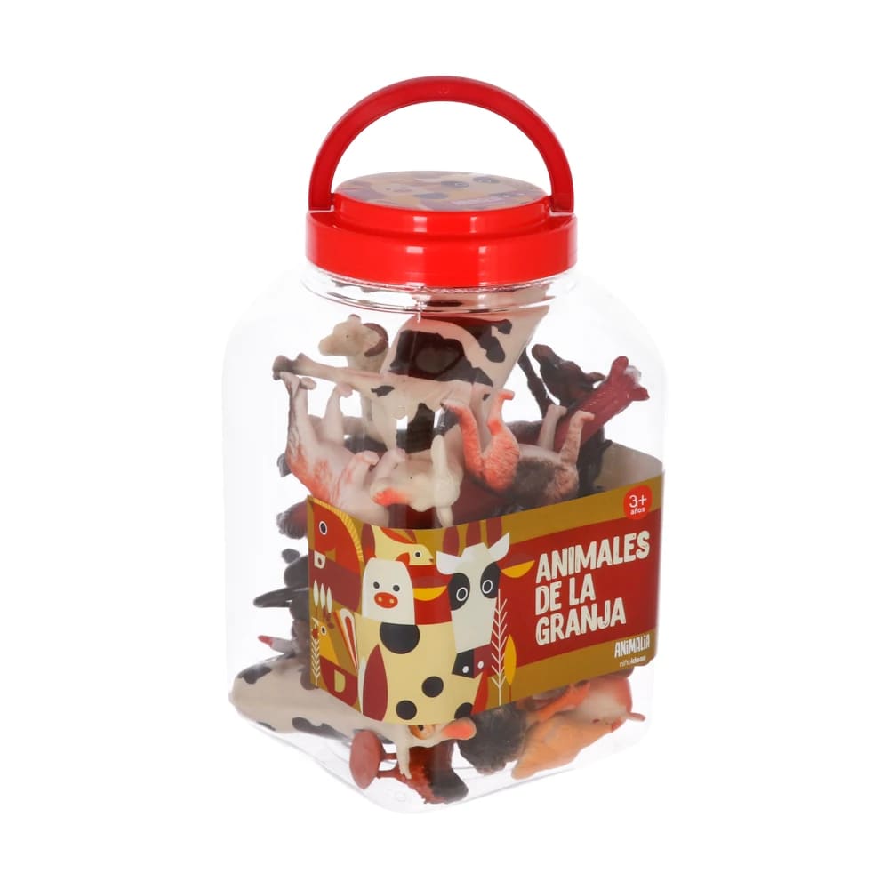 Set balde de animales XL 22 piezas Tapa roja Granja | Aldo Carla