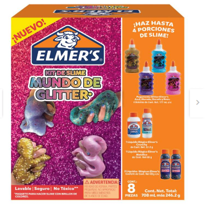 ELMERS SLIME KIT GLITTER WORLD 8PZAS | Aldo Carla