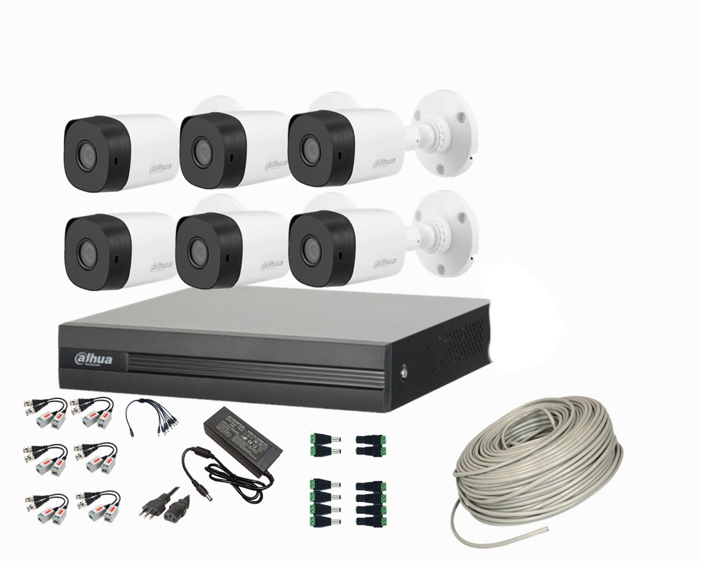 CCTV KIT DAHUA DVR 8CH + 6 CAM 2MP INSTALADOR | Tienda9