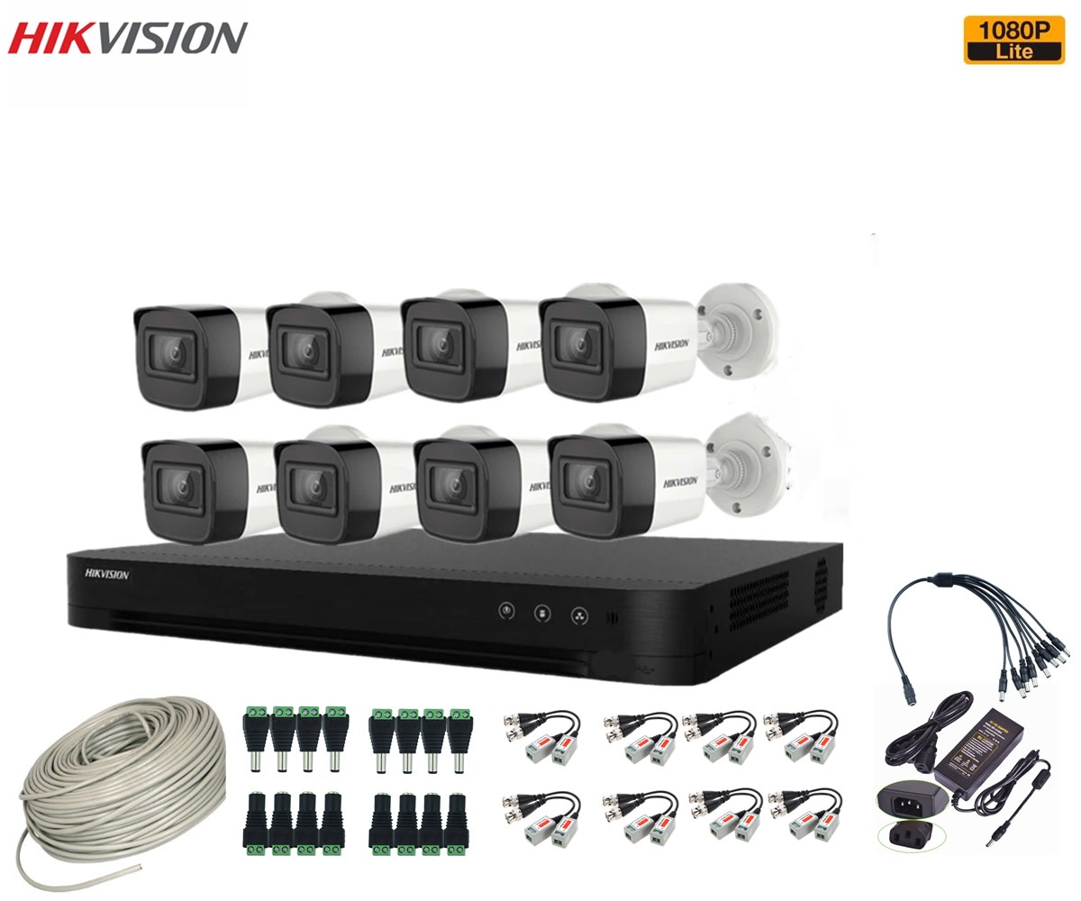 CCTV KIT HIKVISION 8 CAM 1080P INSTALADOR | Tienda9