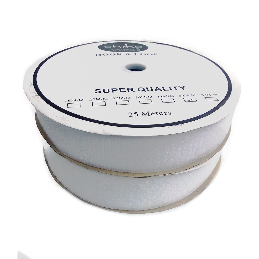 Velcro Blanco 5CM (Par Rollos 25 Mts) | Cordonería Chike