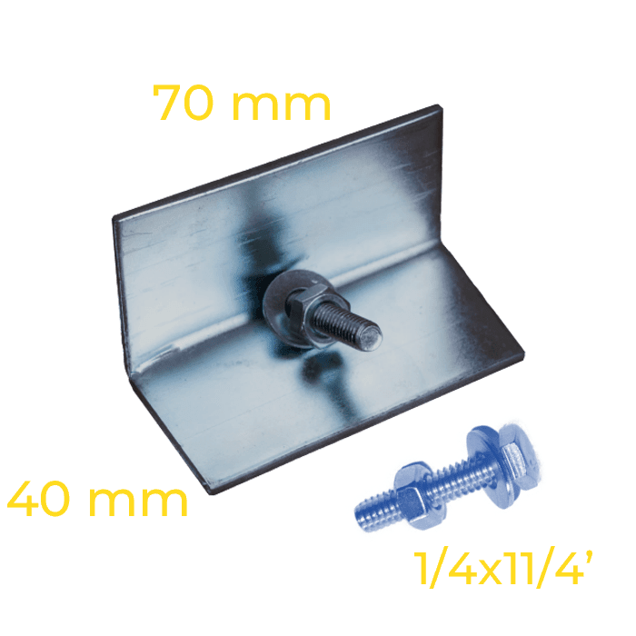 PACK ANGULO TENSOR P/G/T 40X40X70 3mm L=70 PERNO 1/4x11/4" | Novosteel