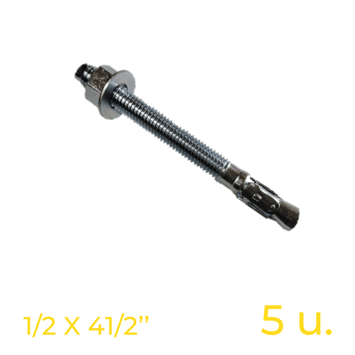 PERNO EXPANSIÓN 1/2 x 4,1/2" (5 UNIDADES) | Novosteel