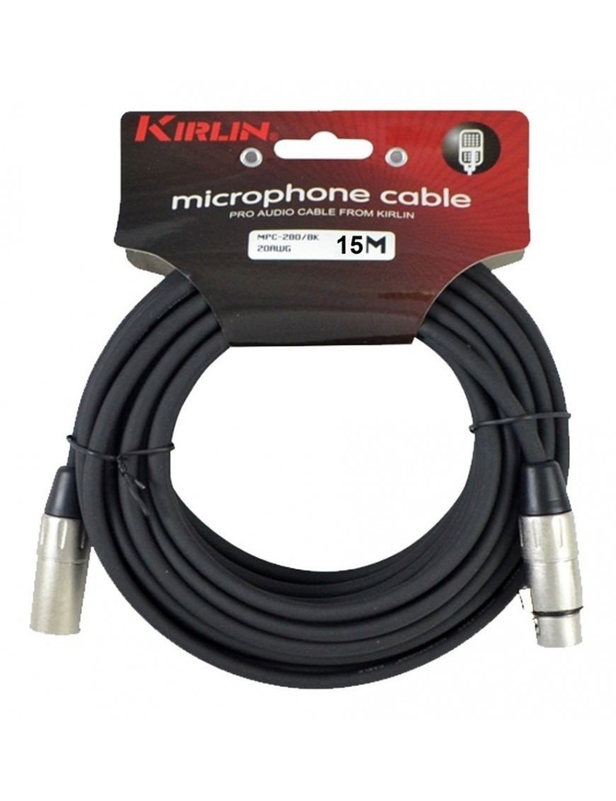 Cable de Micrófono XLR 15 Mts. Serie C Kirlin MPC-280-15 | Andes Musica