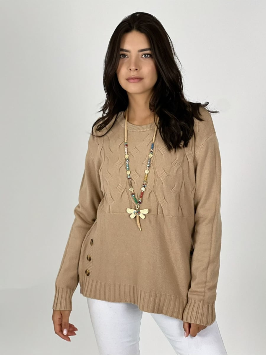 Sweater Spandex Botones en Cadera B4-163 | Enigmatica