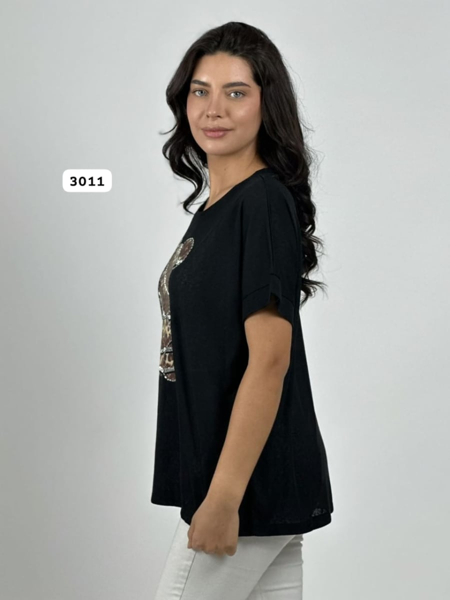 Polera Algodon Oso Boho Lineas Brillantes A1-13 | Enigmatica