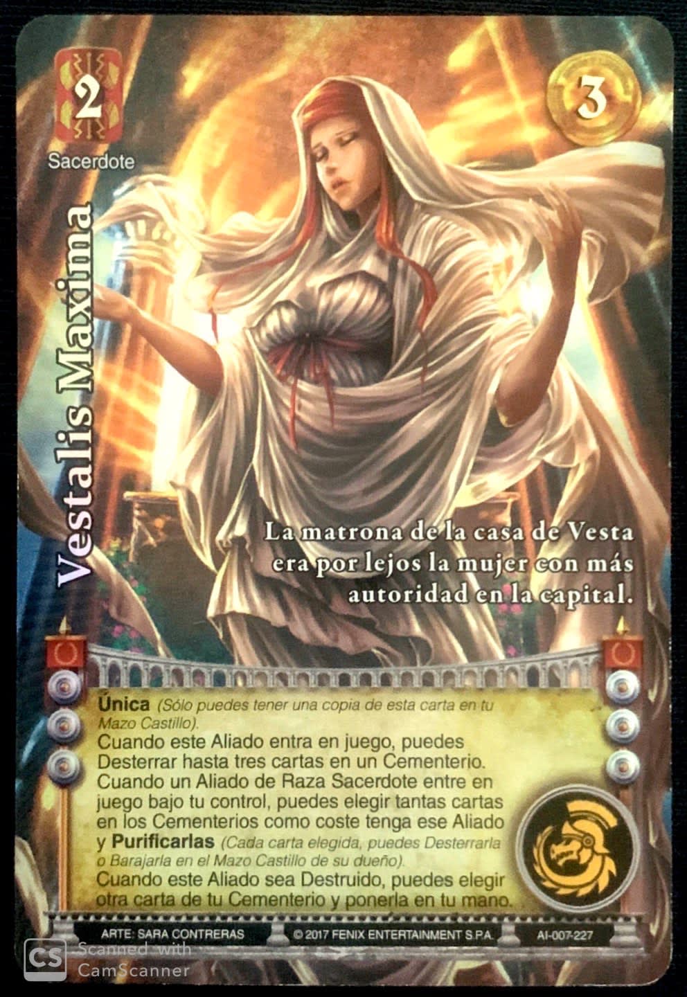 Vestalis Maxima | One up store | Los Mejores Accesorios Para Tus Cartas