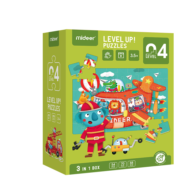 LEVEL UP PUZZLES NIVEL 4 VEHICULOS, 3 PUZZLES | Aboc