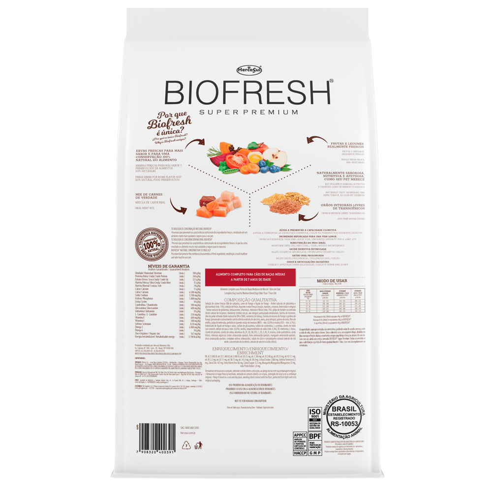 ALIMENTO PERRO - BIOFRESH - SENIOR RAZA MEDIANA | ValdiPets ...